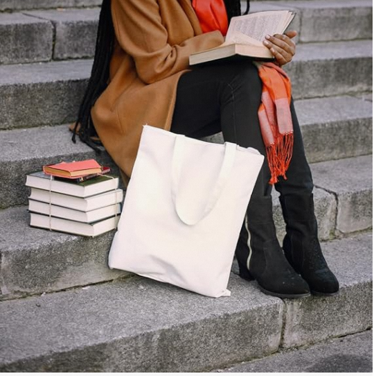 Pure Totes Official : Plain Cotton white & Beige Color Tote Bag For ...