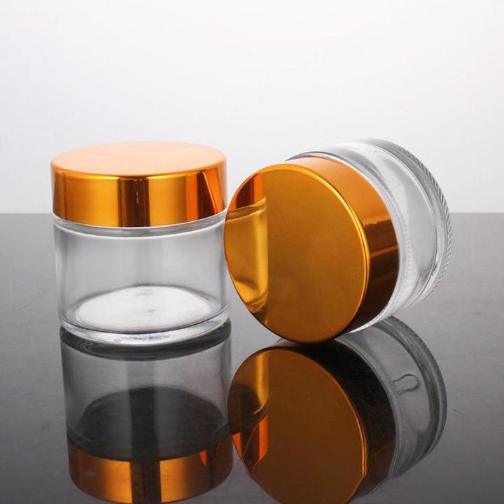 5g-50g glass jar Sleek Empty Cosmetic makeup container lid glass bottle ...