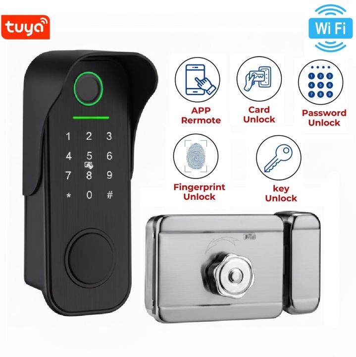 Tuya WiFi Outdoor Smart Fingerprint Gate Door Lock | 5 in 1 Unlock ...