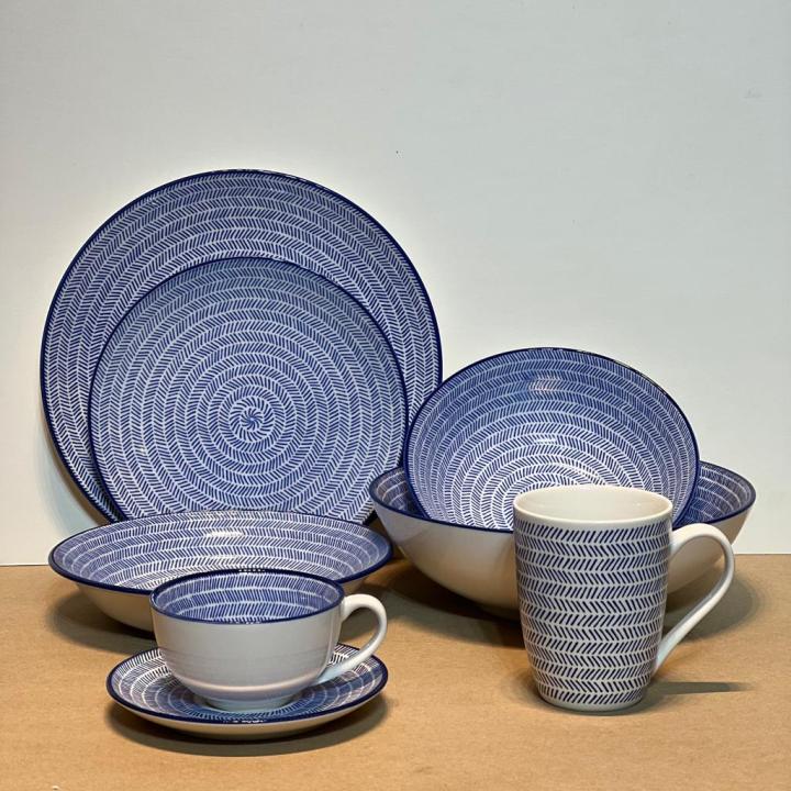 Lineas Azules Breakfast Set - 26 Pcs | Serving Of 04 | Daraz.pk