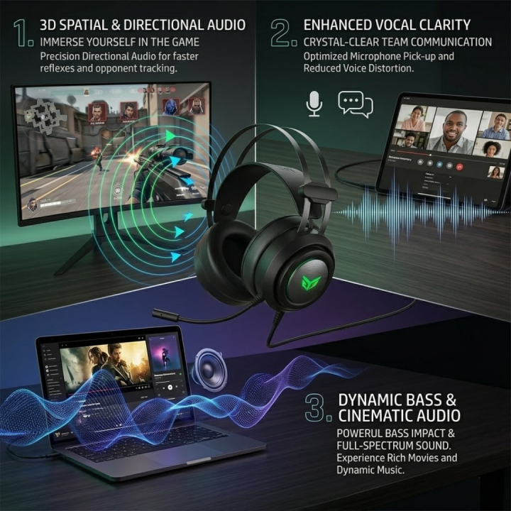 PRO 7.1 Surround Sound Gaming Headsets with Noise Cancelling Mic | RGB ...