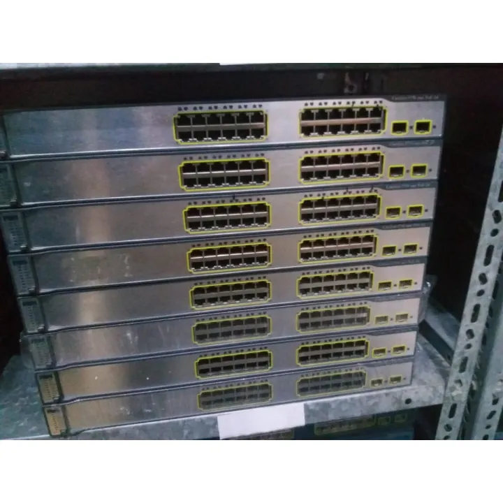 Cisco Switch , 3750 Series, 24 Ports with POE, Model no: WS-C3750-24PS ...