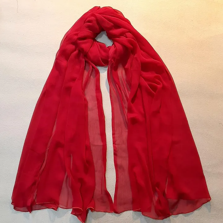 Stoller/ Dubatta/ Scarf For Womens in Red Chiffon | Daraz.pk