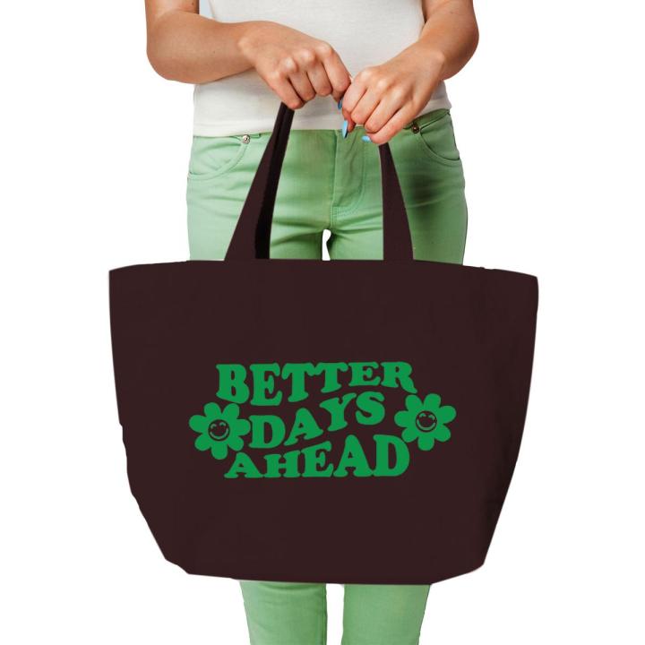 Vagile Better Days Ahead Slogan Heavy Canvas Women Ladies Handbag Tote ...