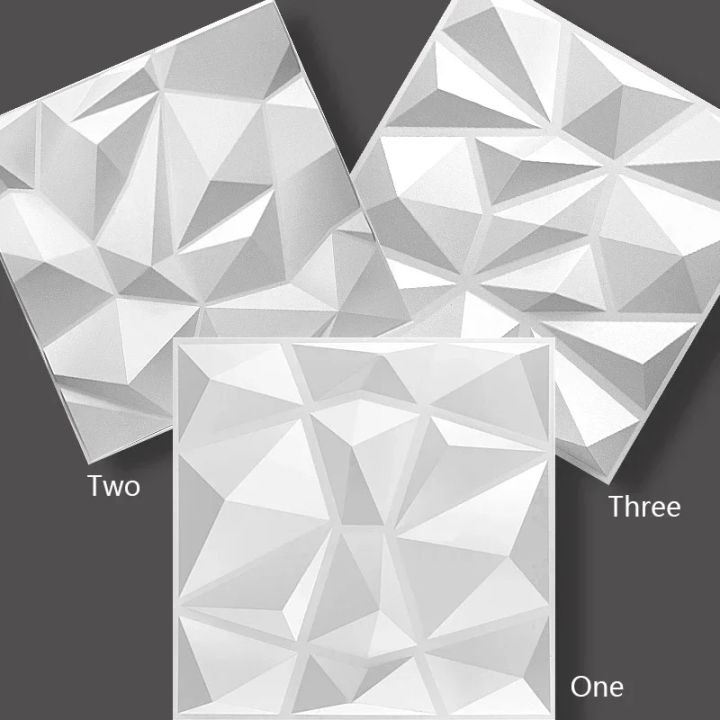 Matte White Wallpaper Mural Decorative 3D Wall Panel Diamond Design ...