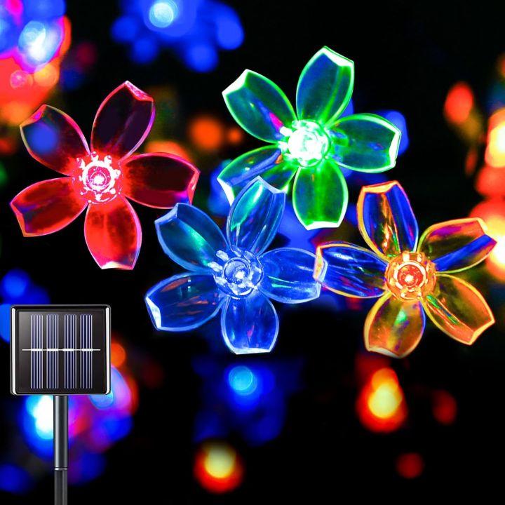Solar LED Flower String Light, Outdoor Fairy Lights with 20 LEDs ...