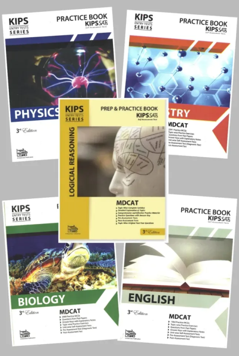 Set of 5 Practice books: Kips MDCAT Practice books set 2025 Edition / MDCAT books 2025 Kips ...