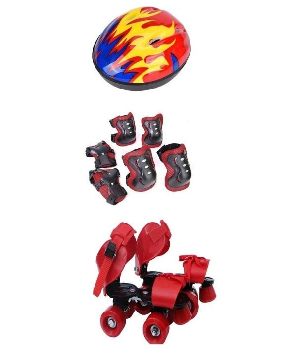Pack of 3 - Helmet Roller Skates and Protector Set | Daraz.pk