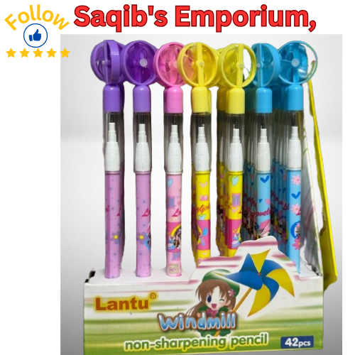 Lantu Non Sharpening Fancy Pencil (Fan,Whistle or Heart Design) (Pack ...