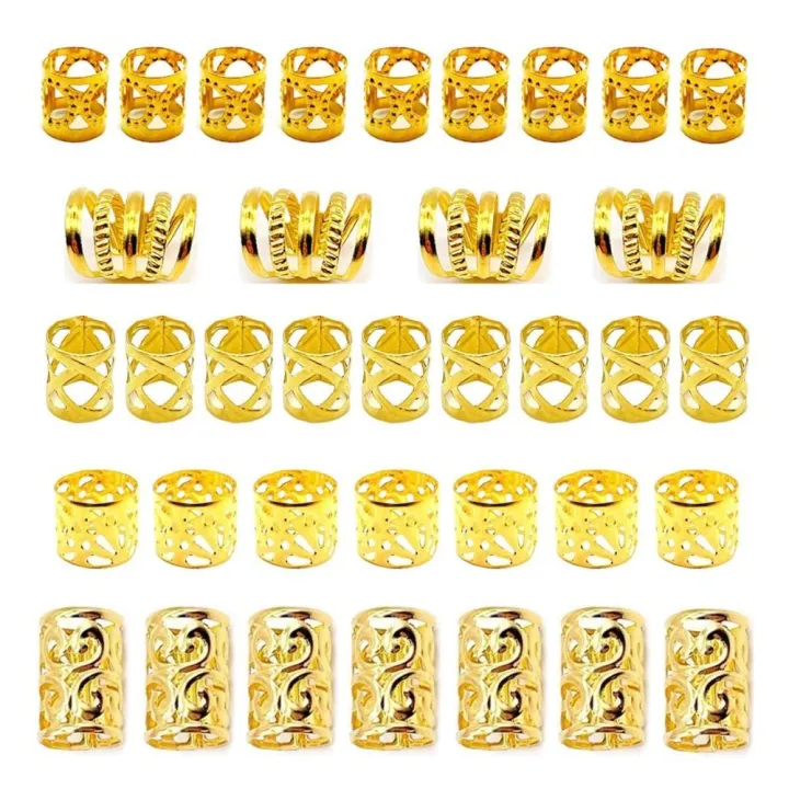 Fashion Spiral Beads Rings Dreadlock Hair Rings Hair Supplies Tube ...