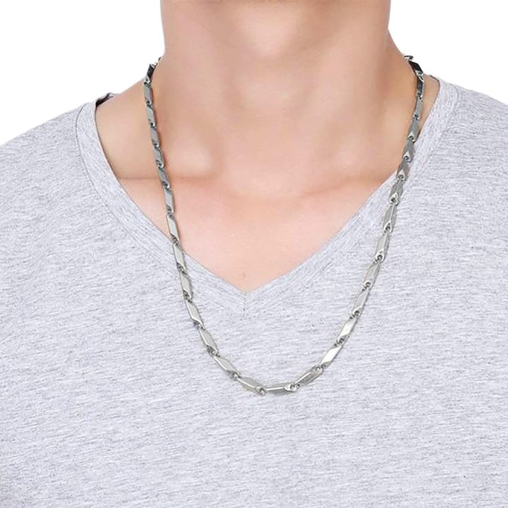 Trendy and Stylish Silver Rice Chain Necklaces for Men and Women -Pack ...