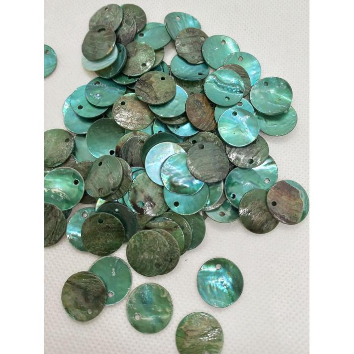 Pack of 25pcs, Round Shell Coin Charm, Green Texture DIY Customize ...
