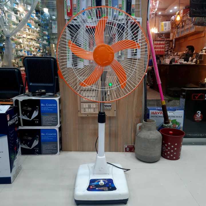 Rechargeable fan 18 inches auto AC/DC Oscilating moveable | Daraz.pk