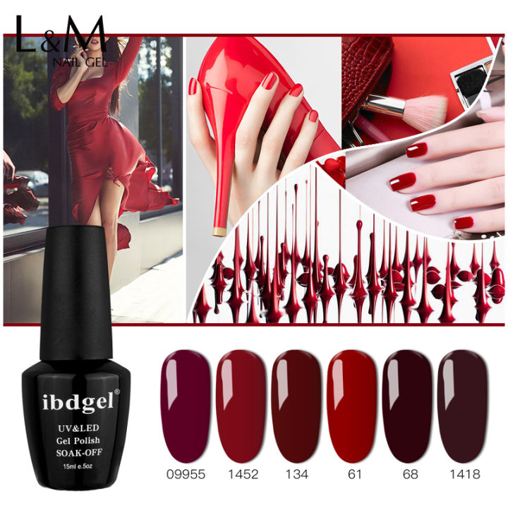 ibdgel Gel Polish UV Soak Off Pure Red Green Color Varnish Nail Gel ...