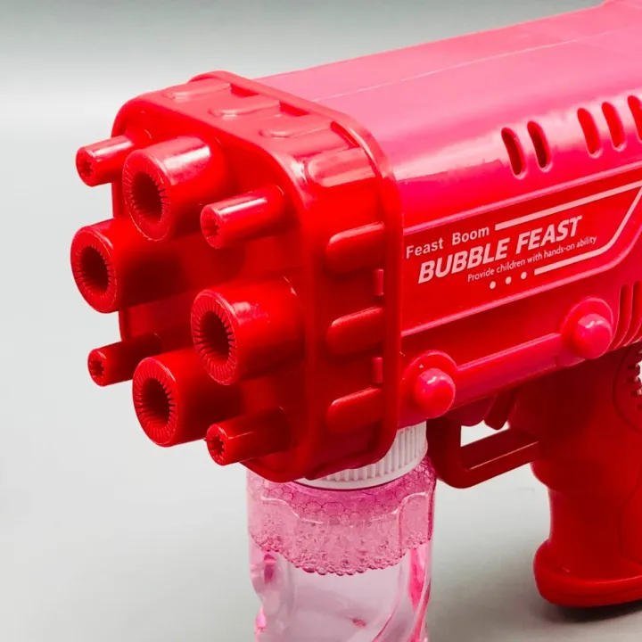 Bubble Toy-Gun Machine for Kids with 2 Caps and 44 Holes with Battery ...