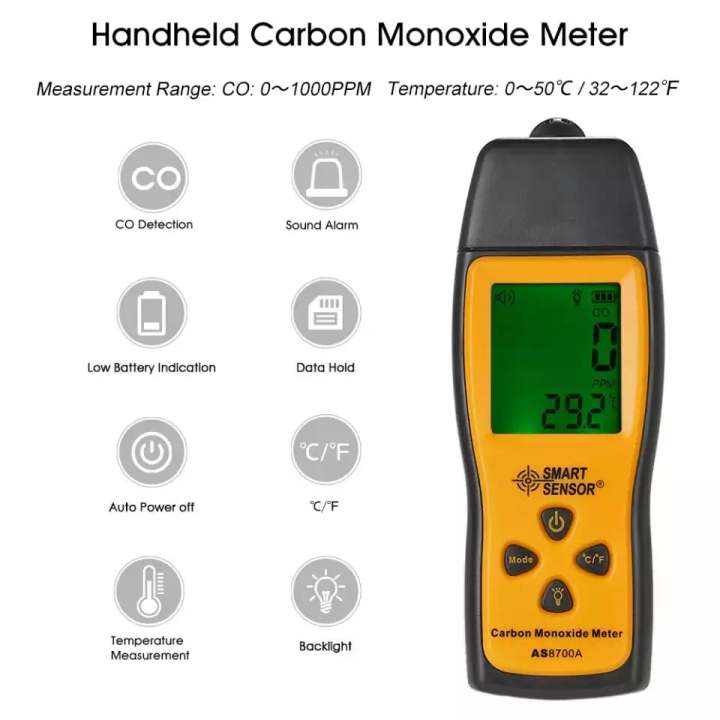 Smart Sensor AS8700A CO Gas leak Detector Analyzer | Daraz.pk