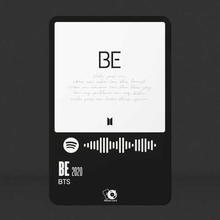 BE Scannable Spotify Album Card | BTS Official Music Card | Instant ...