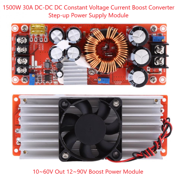 1500W 30A DC-DC DC Constant Voltage Current Boost Converter Step-up Power Supply Module 10~60V ...