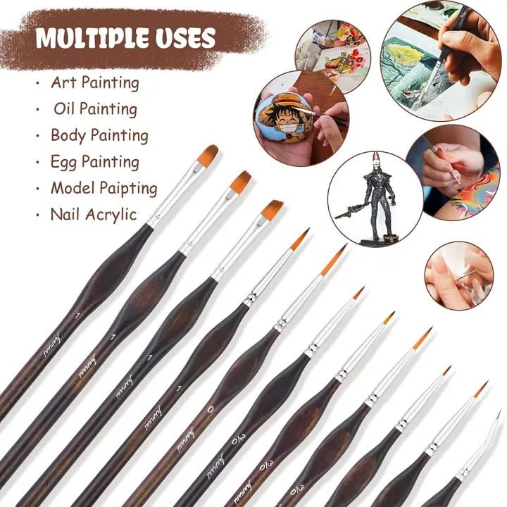 Zimmil Precision Miniature Brushes – Set of 13 | Detail Paint Brush Set ...