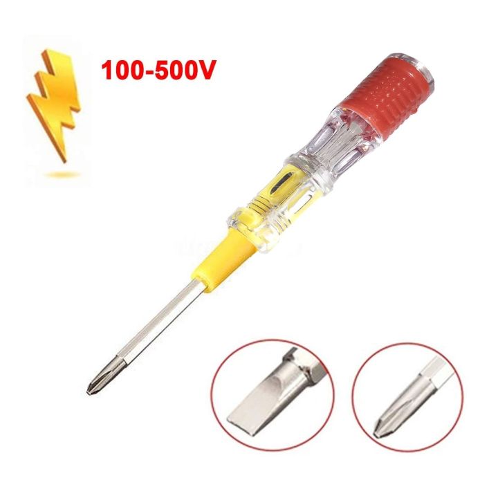 2 in 1 Pencil Tester - Slotted, Phillips Screwdriver & Tester 100-500V ...