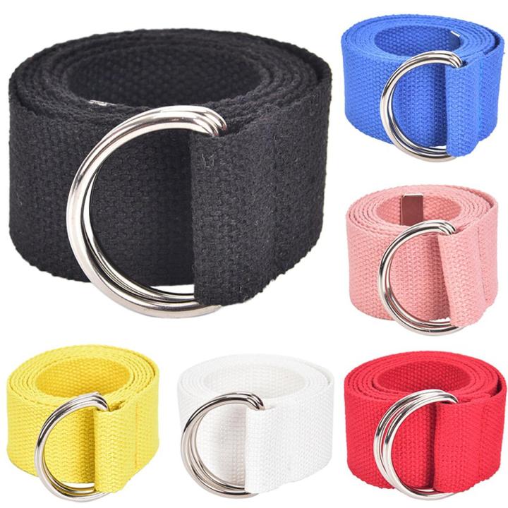 Fashion Casual Uni Nylon Canvas Fabric Belt Strap D Ring Buckle Waist ...