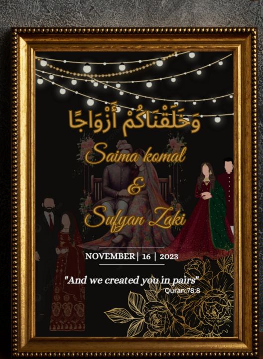 Different Design Customize Nikah Certificate frame with A4 Size ...