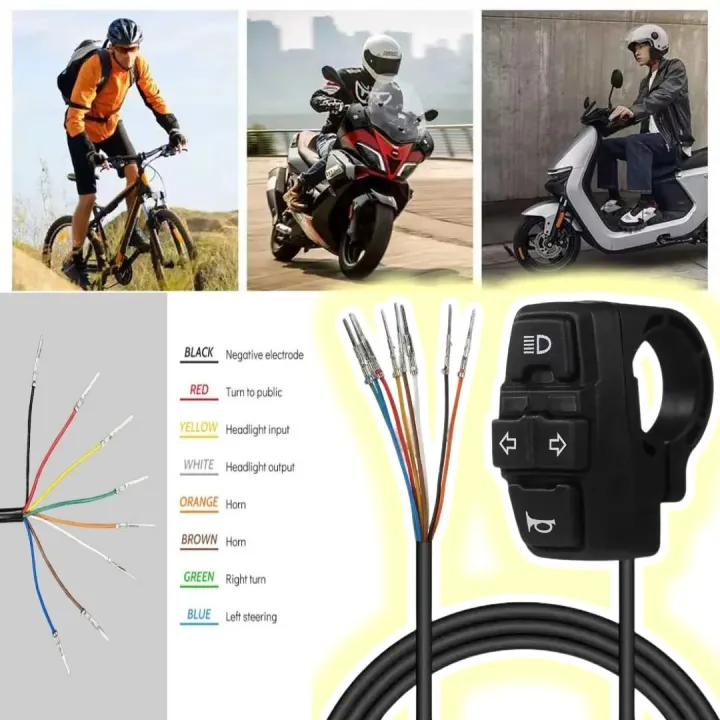 UniversalUniversal Bike Handlebar Switch with Horn, Headlight & Turn ...