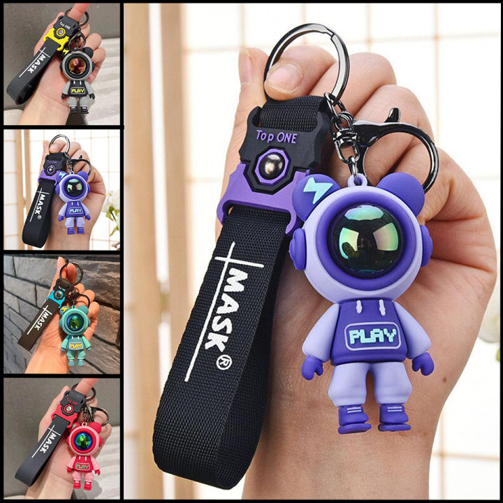 1-PC Space Astronaut Robot Silicon Resin Keychain With Strap Best For ...