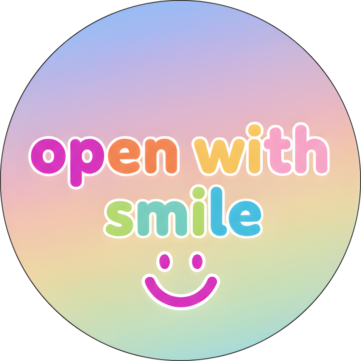 Cute "Open with Smile" Happy Face Emoji Sticker for Packages & Gifts ...