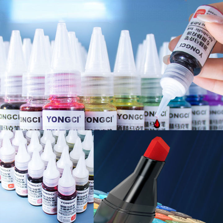 12/24/36/48 Color Alcohol Marker Universal Ink Refill with Dropper 20ML ...