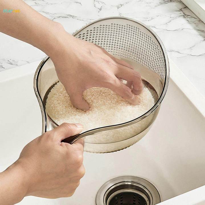 Rice Washing Basket Vegetable Rice Washer Strainer Grain Washer ...