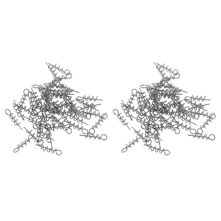 200Pcs Spring Twist Lock Fishing Hook Centering Pin for Soft Lure Bait ...