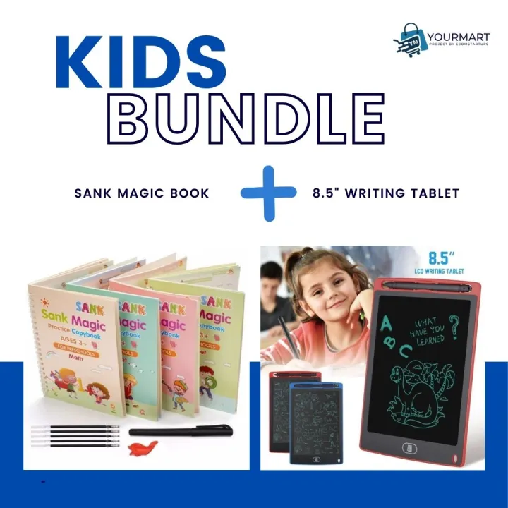 8.5" 12" Inch LCD Writing Tablet with Reusable Magic Book 4Magic Books ...