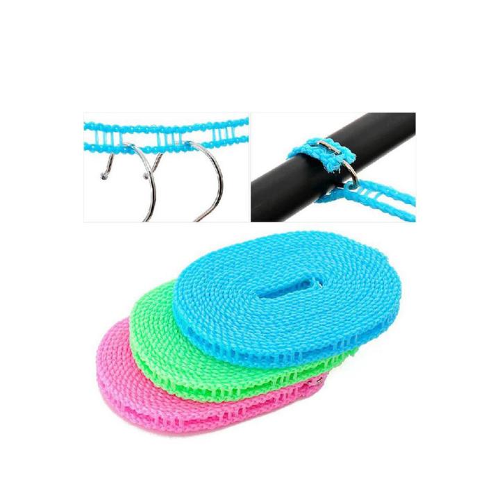 Twisted Clothesline Clothes Hanging Line Rope String with Hooks 10 ...