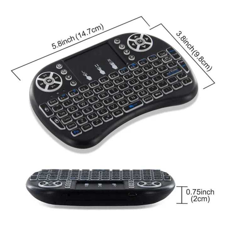 HT 3 Colors Backlit Mini Wireless Keyboard 2.4ghz With Touchpad Remote ...