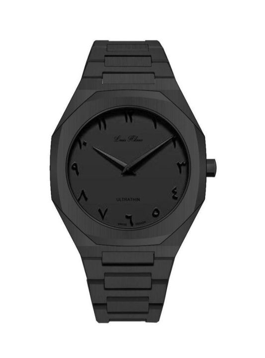 Black Arabic Aura Watch for Men – Arabic Numerals, Black Dial, Fiber ...