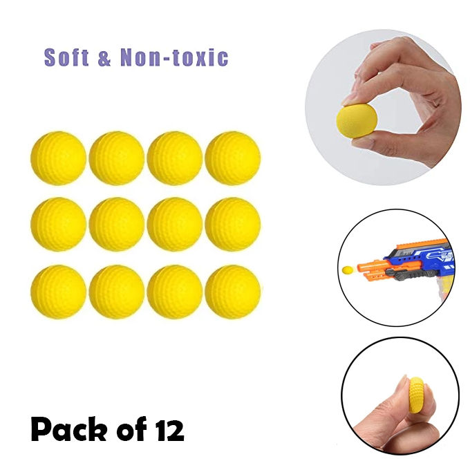 Soft Foam 3cm Balls Bullets 12 Pcs – Soft Foam Balls For Toy gun ...