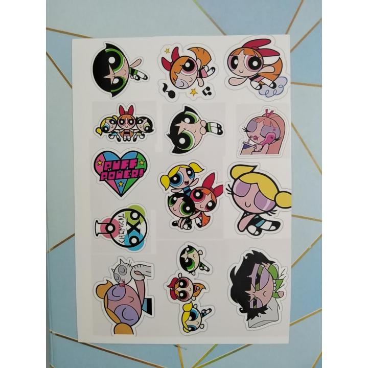 Power puff Girls Sticker sheet (Uncut sheet) - Sheetsize: (10 x 15)cm ...