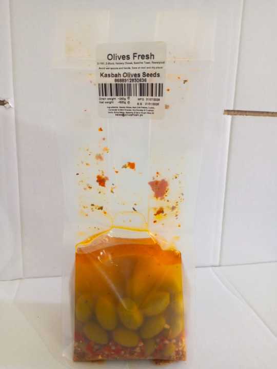 Kasbah Green Olives with Seeds – Premium Fresh Mediterranean Olives ...