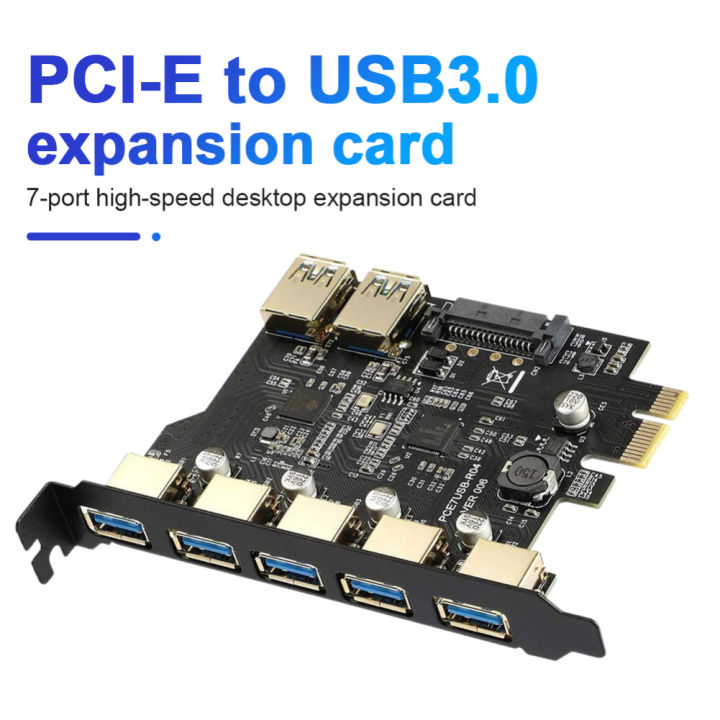 Aihome PCI-E to USB3.0 Expansion Card 7 Port High-speed PCI-E Express ...