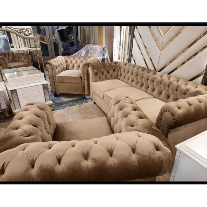 Metro Furniture Chesterfield Modern Sofa set In Order 3+1+1 With Matching Cushions Velvet ...