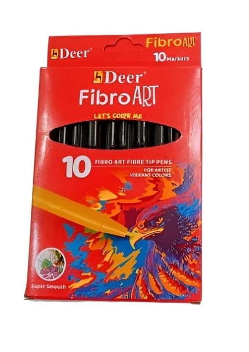 Deer Fiber Tip Marker 10 Color | Daraz.pk