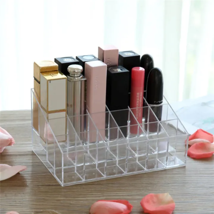 24 Grid Makeup Organizer Storage Box Cosmetic Box Lipstick Jewelry Box ...