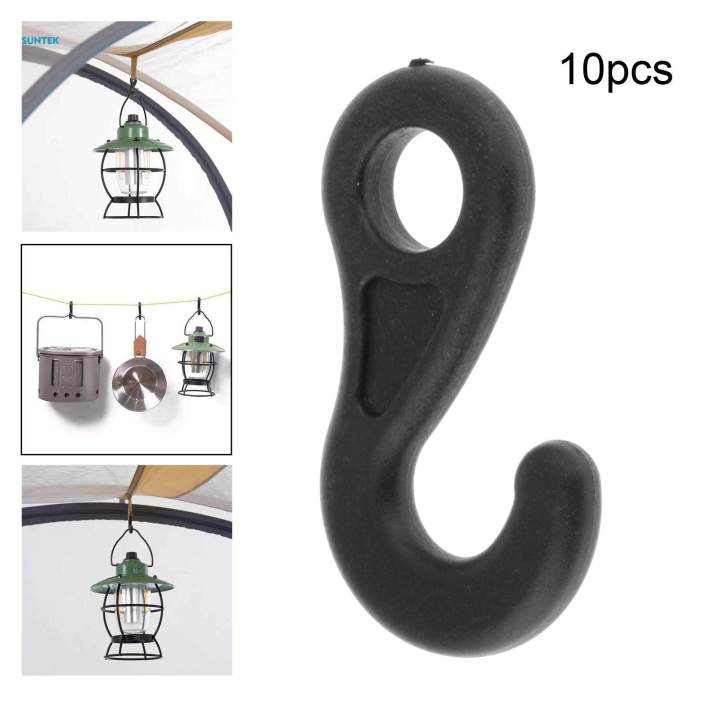 10x Bungee Cord Hooks Lamp Holder Hooks Black 37mm Portable Elastic ...