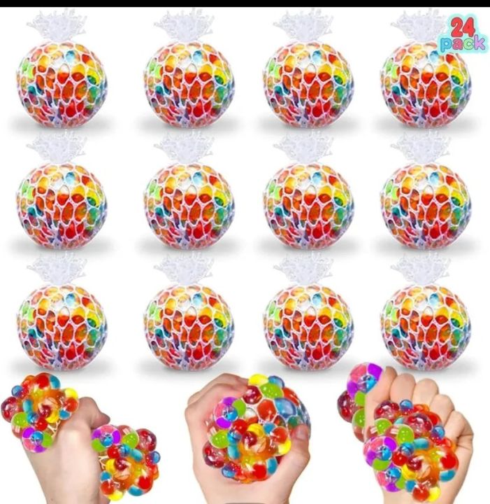 Mesh Squishy Balls Stress Relief Squeeze Grape Balls Relieve Pressure ...