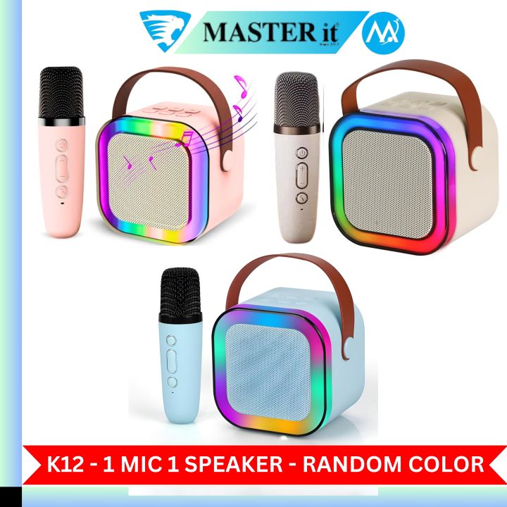 K12 Wireless Mic With Speaker - Single / Double RGB 7 Colour Dancing ...