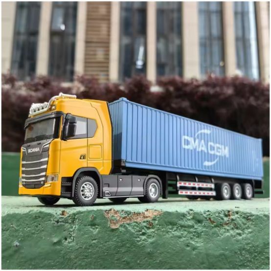 Diecast Scania Container Truck Toy Model with light sound Color May ...