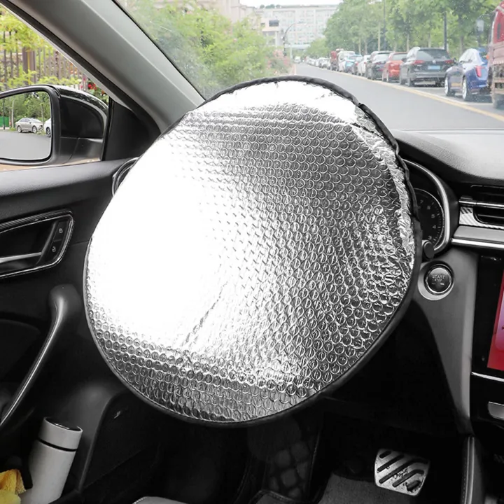 Steering Wheel Sun Shade Cover 40.5cm Aluminum Foil Car Sun Block ...