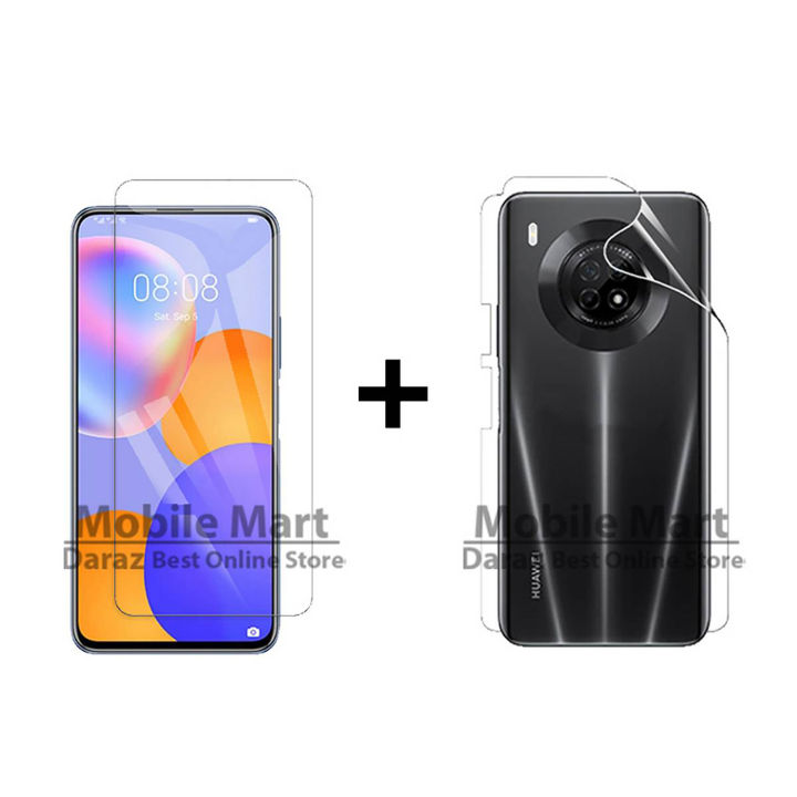 Huawei Y9a Glass Protector simple Tempered Glass + Back Protection ...