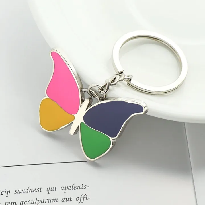 Butterfly Shape Metal Keychain – Stylish Silver Key Ring, Durable Key ...